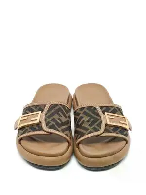 Fendi Zucca Canvas Flat Sandals