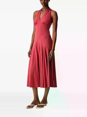 Michael Kors Stretch Matte Jersey Halter Midi Dress