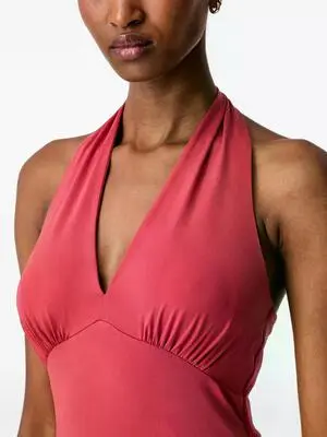 Michael Kors Stretch Matte Jersey Halter Midi Dress
