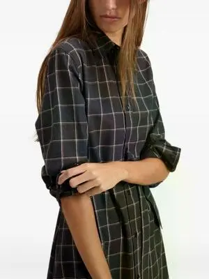Woolrich Checked Flannel Midi Shirt Dress