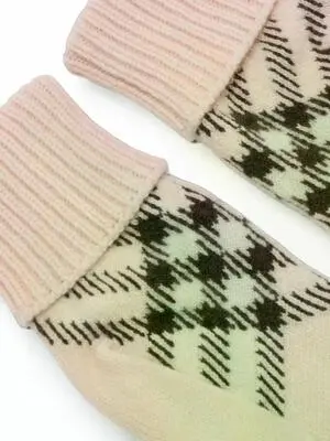 Burberry Check Cashmere-blend Gloves