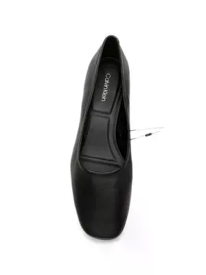 Calvin Klein Square-toe Leather Kitten Heels