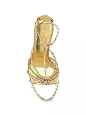 Mach & Mach Crystal-embellished Metallic Leather Sandals