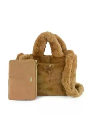 Herno Faux-fur Tote Bag - Neutrals
