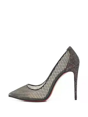 CHRISTIAN LOUBOUTIN Mesh Glitter Stiletto Pumps