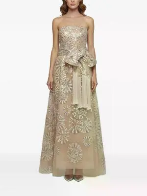 Elie Saab Sequin-embroidered Strapless Maxi Dress