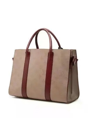 LOUIS VUITTON 2015-2026 Monogram Cuir Plume Very Tote Mm Satchel - Brown