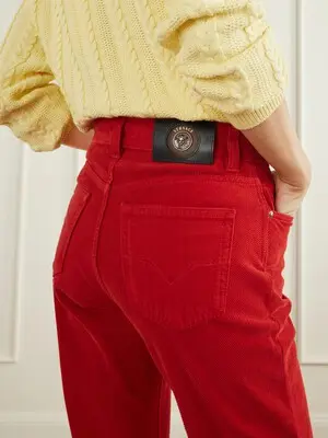 Versace Cotton-corduroy Straight-leg Pants