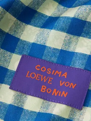 Loewe Checked And Floral-print Silk Scarf