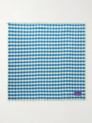 Loewe Checked And Floral-print Silk Scarf