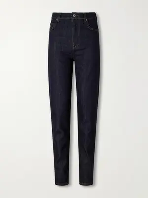 Loewe Anagram-embroidered High-rise Straight-leg Jeans - Blue