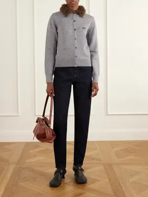 Loewe Anagram Embroidered High-rise Straight-leg Jeans
