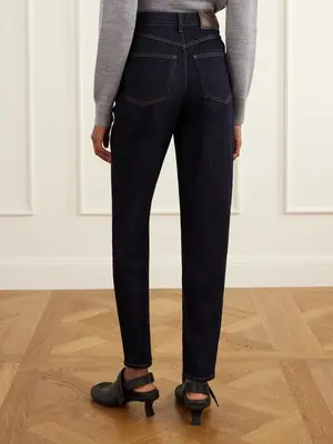 Loewe Anagram Embroidered High-rise Straight-leg Jeans