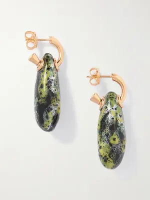 Bottega Veneta Gold-plated And Ceramic Earrings - Yellow
