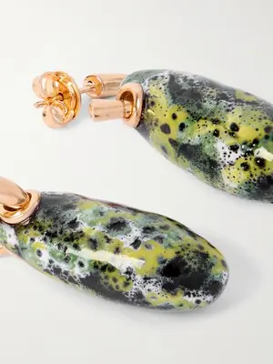 Bottega Veneta Gold-plated And Ceramic Earrings