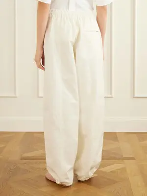 Bottega Veneta Drawstring Cotton-canvas Wide-leg Pants