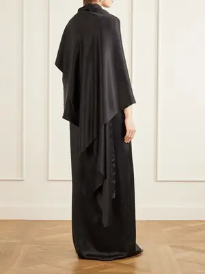 Bottega Veneta Cape-effect Draped Silk-satin Maxi Dress