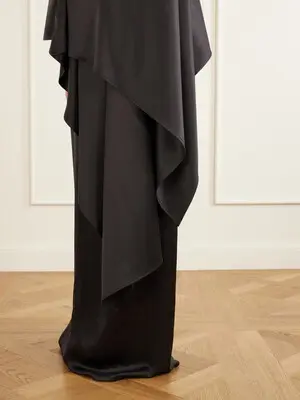 Bottega Veneta Cape-effect Draped Silk-satin Maxi Dress