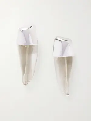 Bottega Veneta Tone And Glass Earrings - Silver