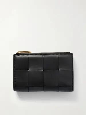 Bottega Veneta Cassette Intrecciato Leather Wallet - Black
