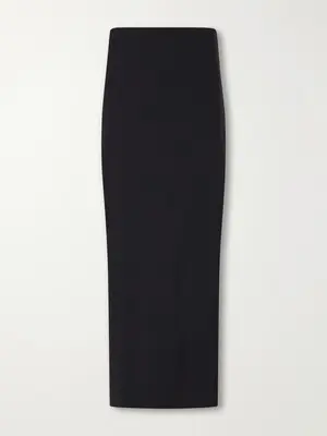 Loulou De Saison Samos Wool-blend Midi Skirt - Black