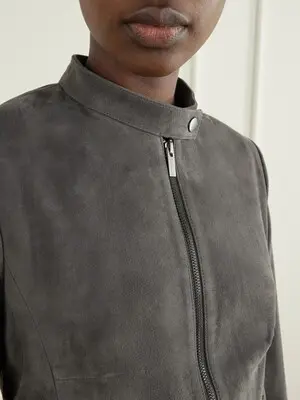 ST. AGNI Suede Biker Jacket