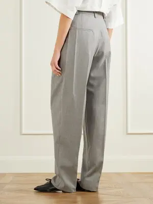 Bottega Veneta Wool Flannel Tailored Straight-leg Trousers