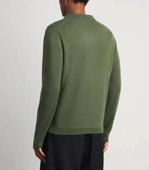 ALLUDE Virgin Wool Open-collar Polo Sweater