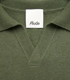 ALLUDE Virgin Wool Open-collar Polo Sweater