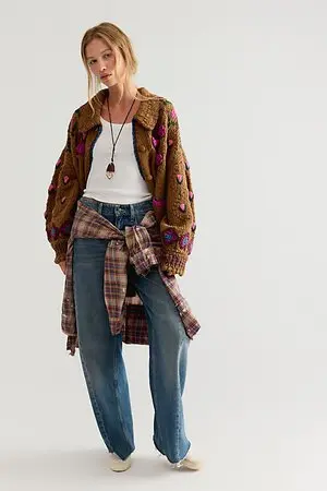 Free People Rosebud Embellished Cardigan