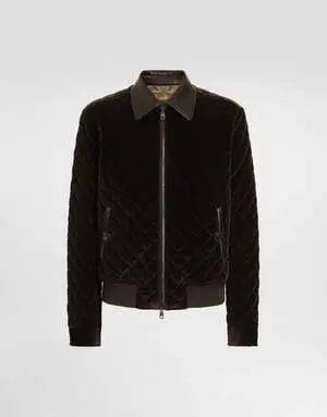 Dolce & Gabbana Quilted Velvet Bomber Jacket Collection