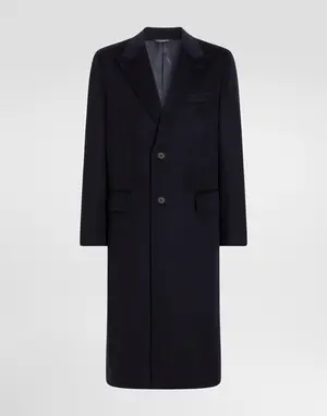 Dolce & Gabbana Single-breasted Wool Coat Coats And Jackets - Blue