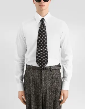 Dolce & Gabbana Polka Dot Jacquard Neck Tie - Black
