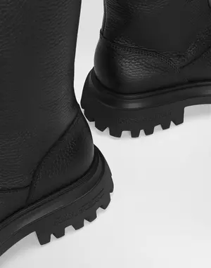 Dolce & Gabbana Calfskin Knee-high Boots With Logo Detail