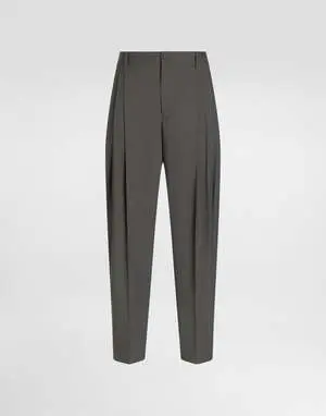Dolce & Gabbana Stretch Wool Trousers - Grey