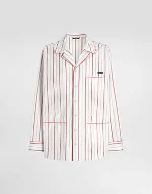 Dolce & Gabbana Striped Poplin Vanity Robe Shirts Multi-colored