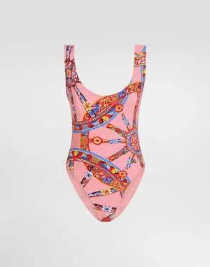 Dolce & Gabbana Carretto-print One-piece Swimsuit Swimwear - Multicolor