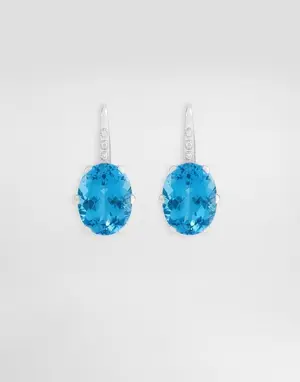 Dolce & Gabbana 18 Carat Gold Earrings With Topazes And Diamonds - White