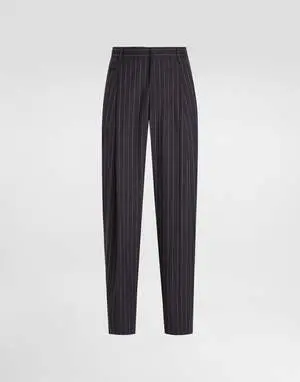 Dolce & Gabbana Pinstripe Virgin Wool Trousers Pants And Shorts Multi-colored - Multicolor