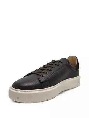 HENDERSON BARACCO Leone Grained Leather Sneakers - Brown