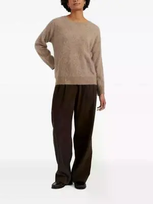 Chinti & Parker Brushed Cashmere Crew Neck Sweater - Brown