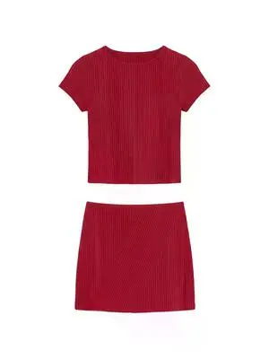 REFORMATION Layla Ribbed-knit Two-piece Set