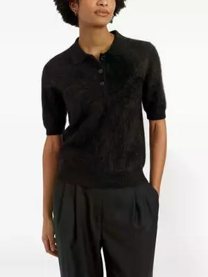 Chinti & Parker Short-sleeve Cashmere Polo Top