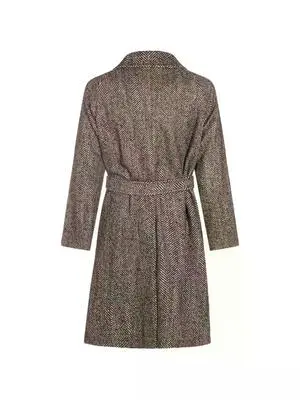 Tagliatore Herringbone-pattern Belted Coat