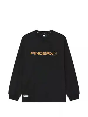 FINGERCROXX Logo-embroidered Long-sleeve T-shirt - Black