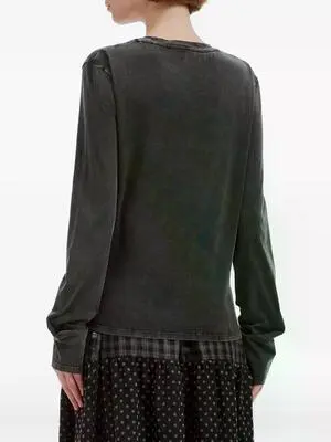 MINI CREAM Button-embellished T-shirt