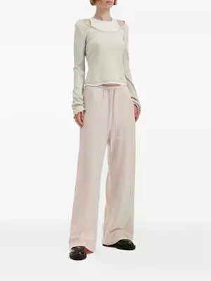 B+AB Layered Cold-shoulder T-shirt With Ribbed Texture