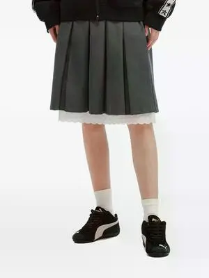 MINI CREAM Pleated Layered Skirt
