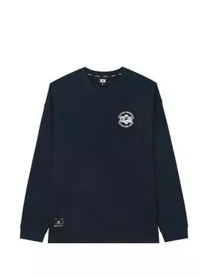FINGERCROXX Waffle-knit Logo-print T-shirt - Blue