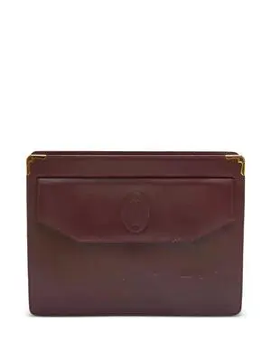 Cartier Must De Leather Clutch Bag - Red